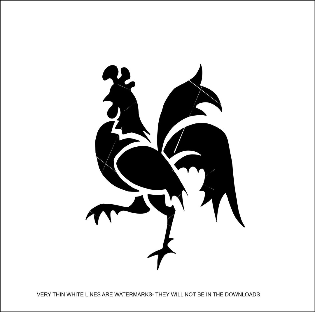 Simple Rooster #2 Prancing Farm Mascot Male Chicken Feather Poultry ...