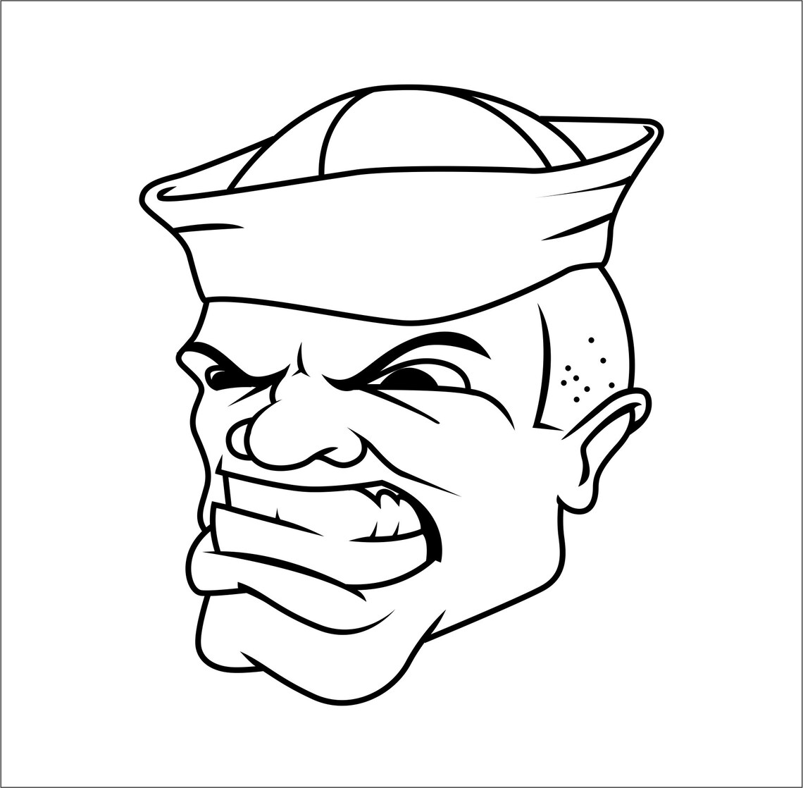 Sailor Face Gritting Teeth Navy Military Sea Naval Ship Ocean Ship ...