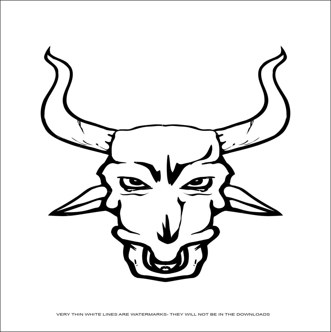 Smile Face Longhorn Bull Horn Nose Ring Head Cattle Prize Steer Cow ...