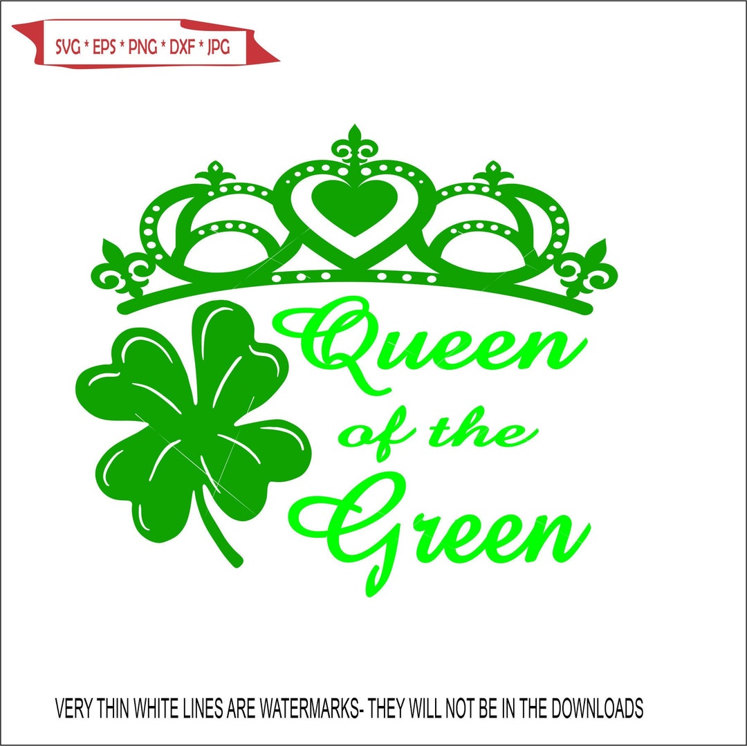 Queen of a Four Leaf Clover Crown Shamrock Good Lucky St Patrick Irish ...