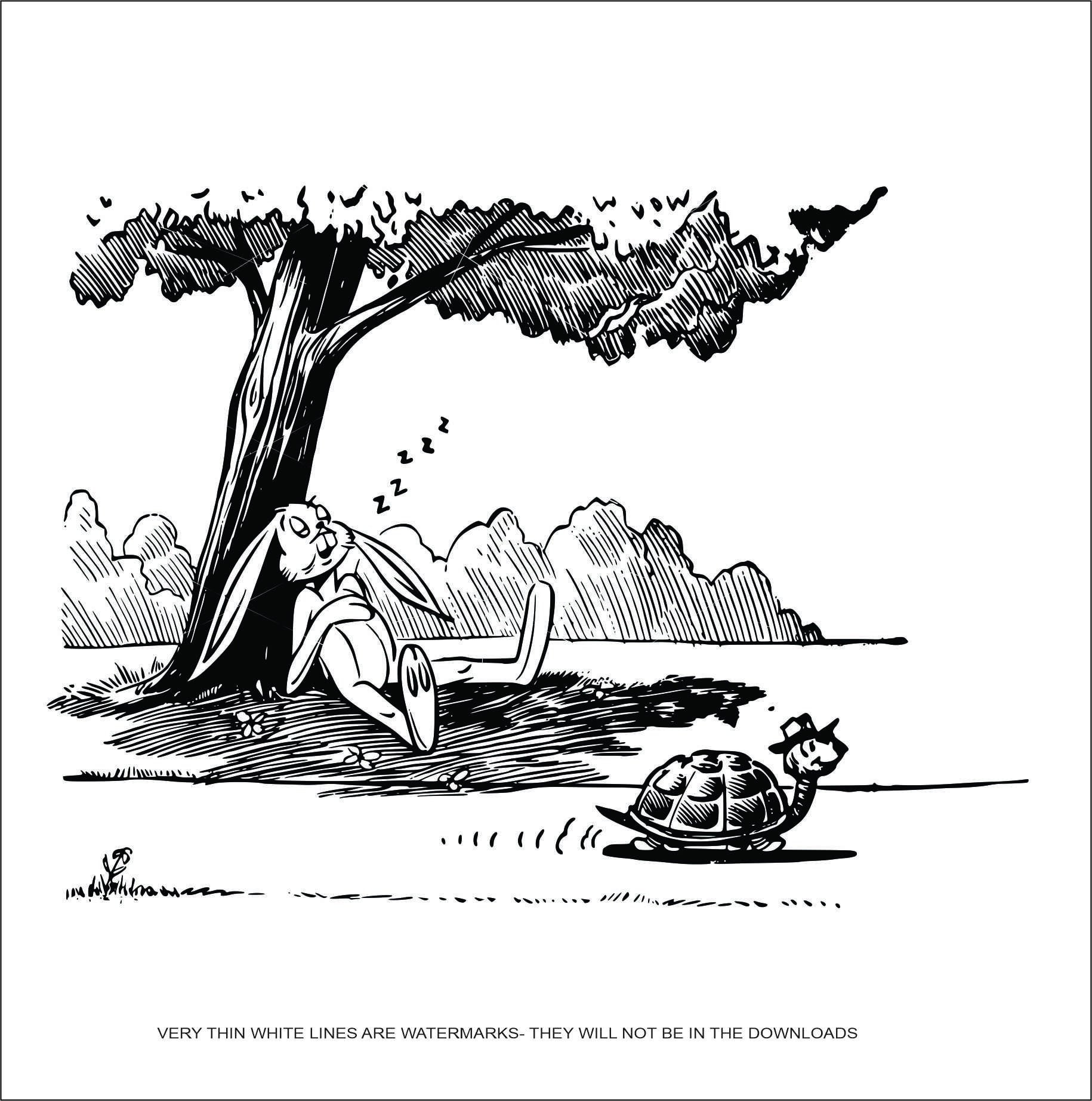 Rabbit And Turtle Clipart