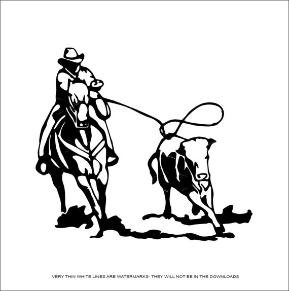 Calf Roping Clipart