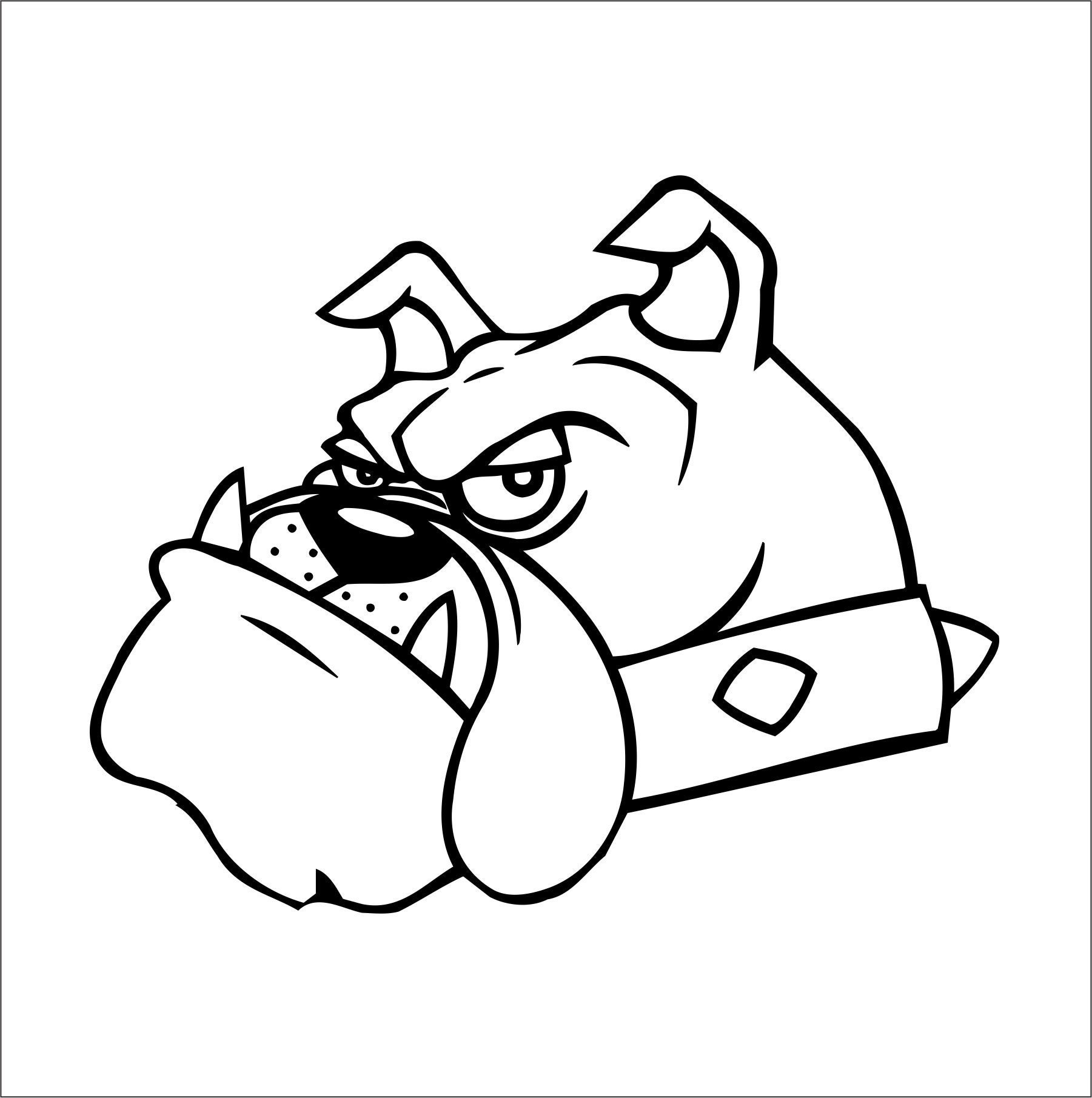 Bulldog Sharp Teeth Guard Dog Man Best Friend Cut Sign Image | Etsy