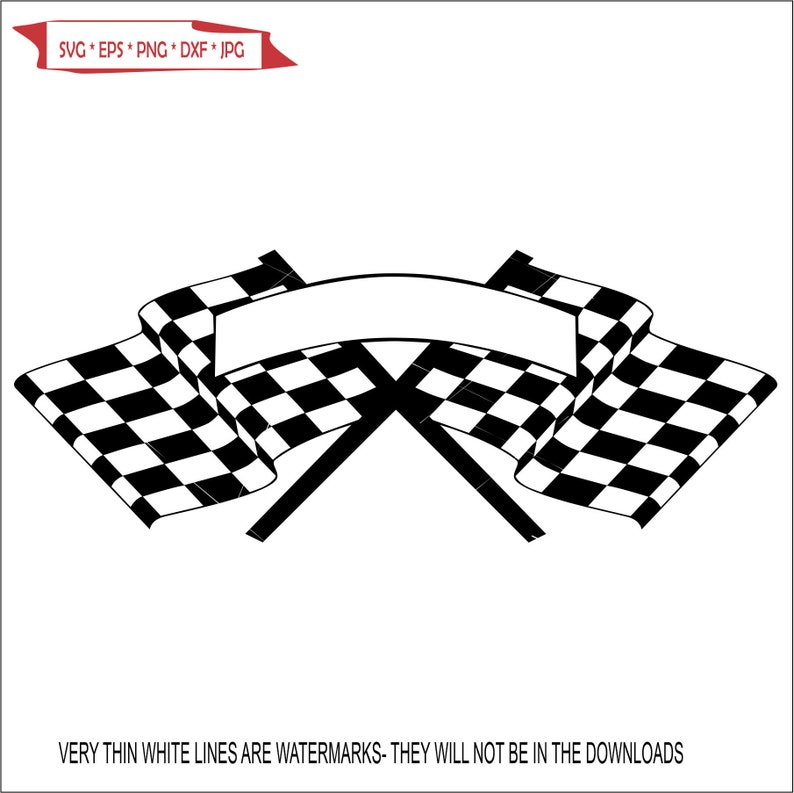Two Racing Flag Add Name Ribbon Banner Wave Winner Auto Racing ...
