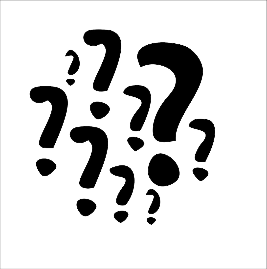 Simple Question Mark Cluster Punctuation Unknown Data End Grammar Query ...