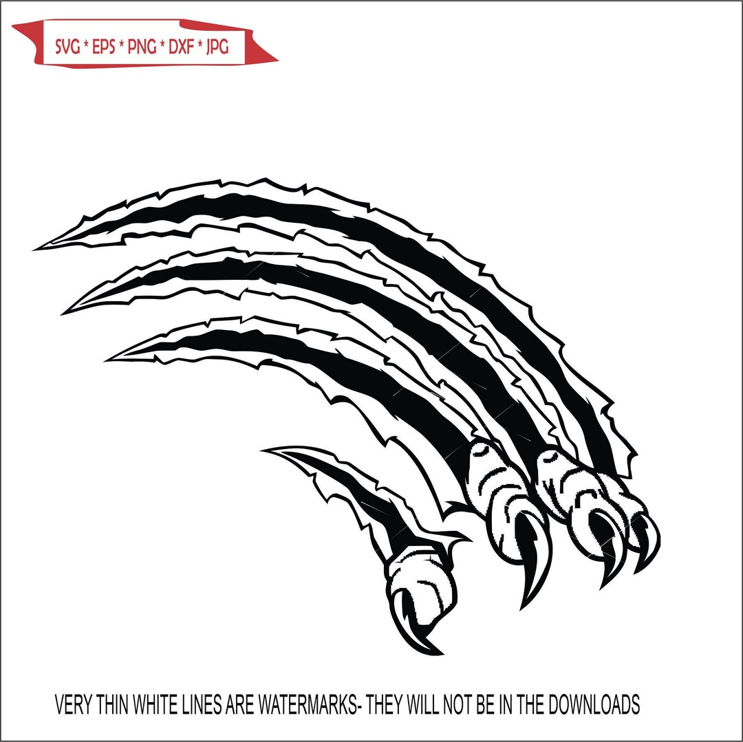 Claw Animal Paw Foot Marks Scratch Cut Rip Slice Battle Torn Bird Hurt ...