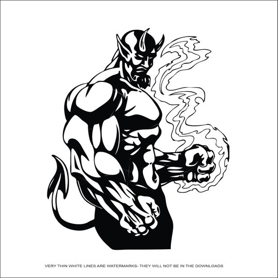 Muscle Devil Body Hand Smoking Fight Lucifer Satan Temptation - Etsy