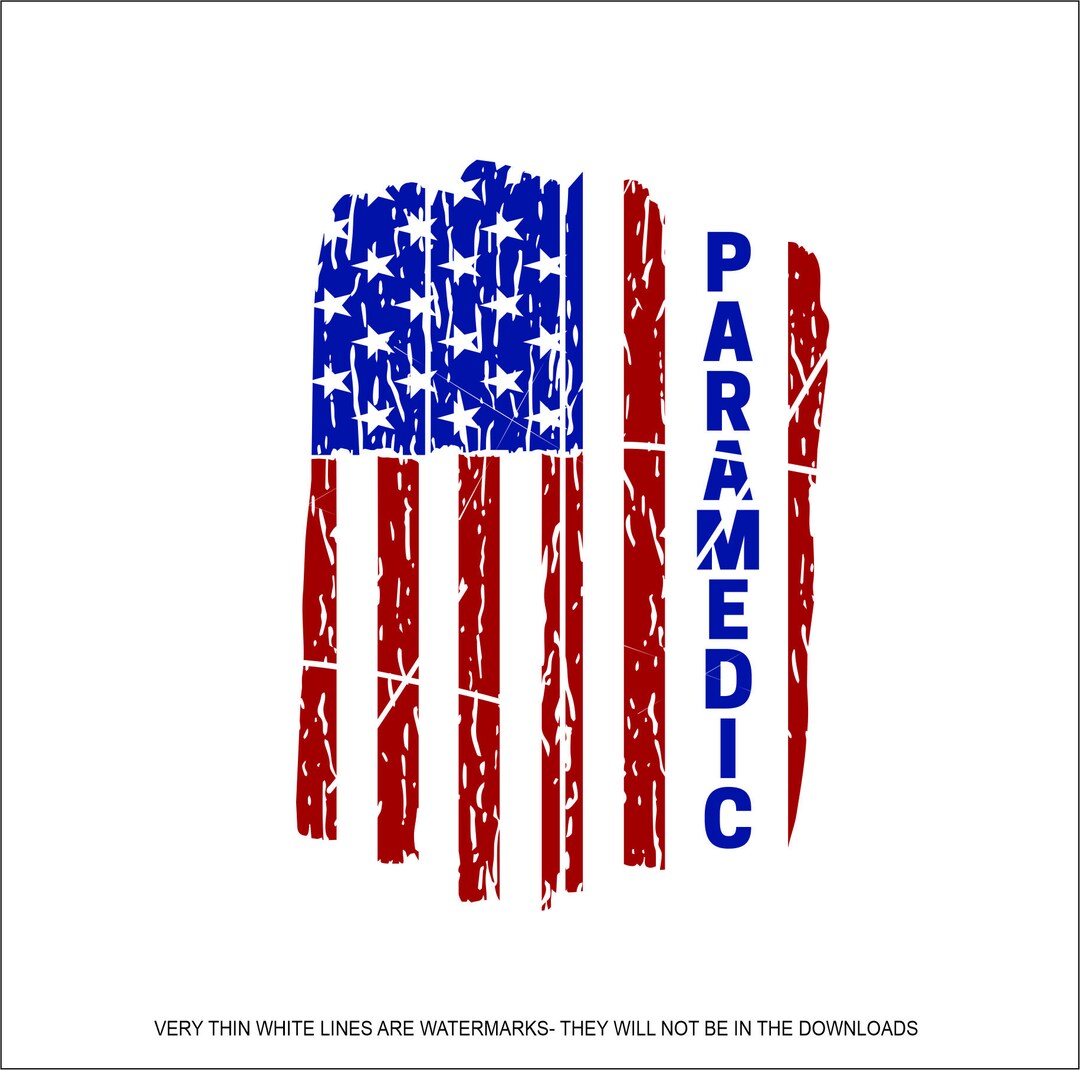 Paramedic USA Flag Responder Nurse Emergency Medical Firemen Health ...