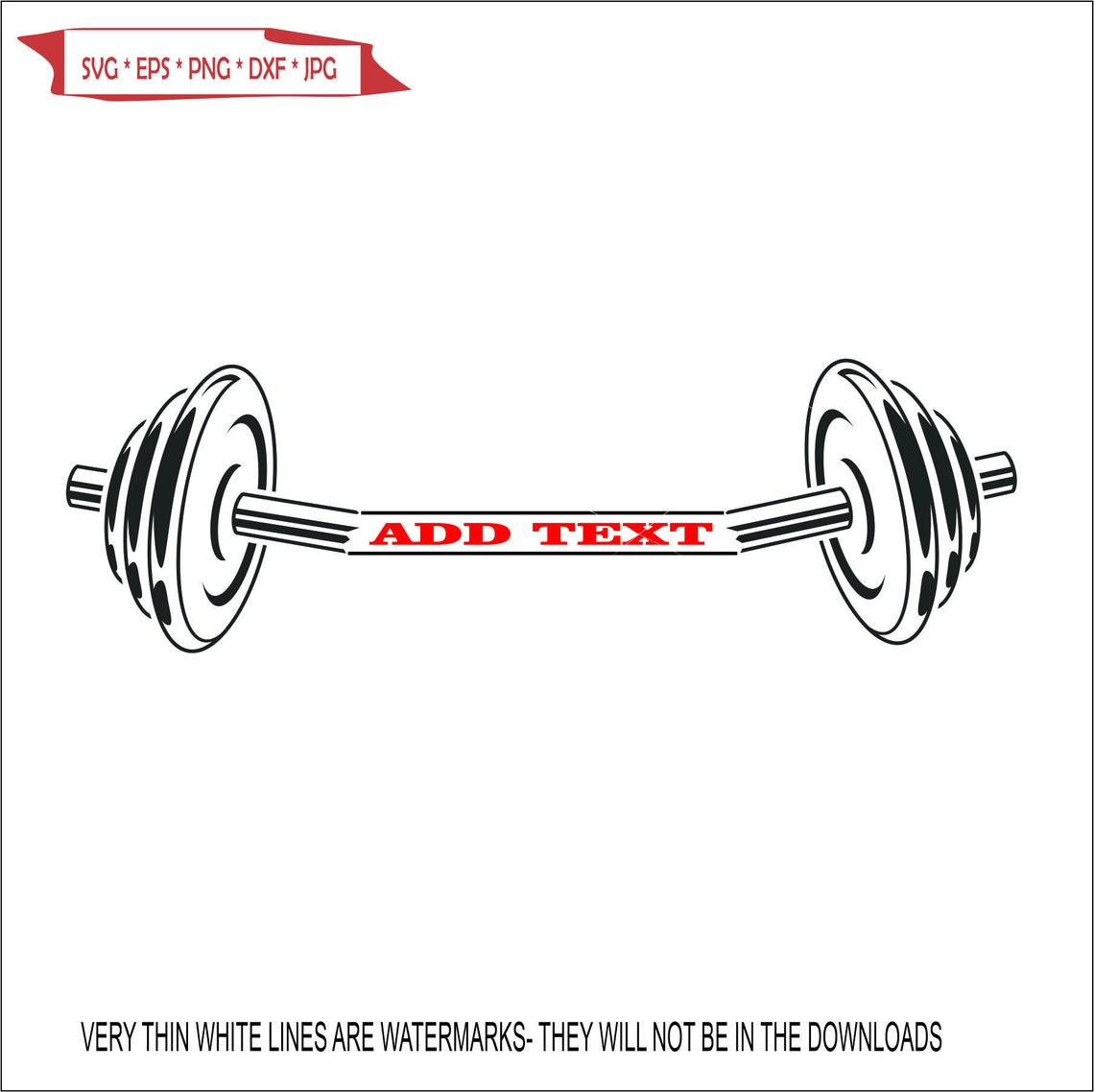 Barbells Monogram Add Text Bodybuilder Muscles Fitness Gym Personalize ...