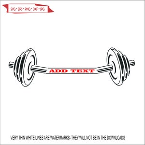Barbells Monogram Add Text Bodybuilder Muscles Fitness Gym Personalize ...