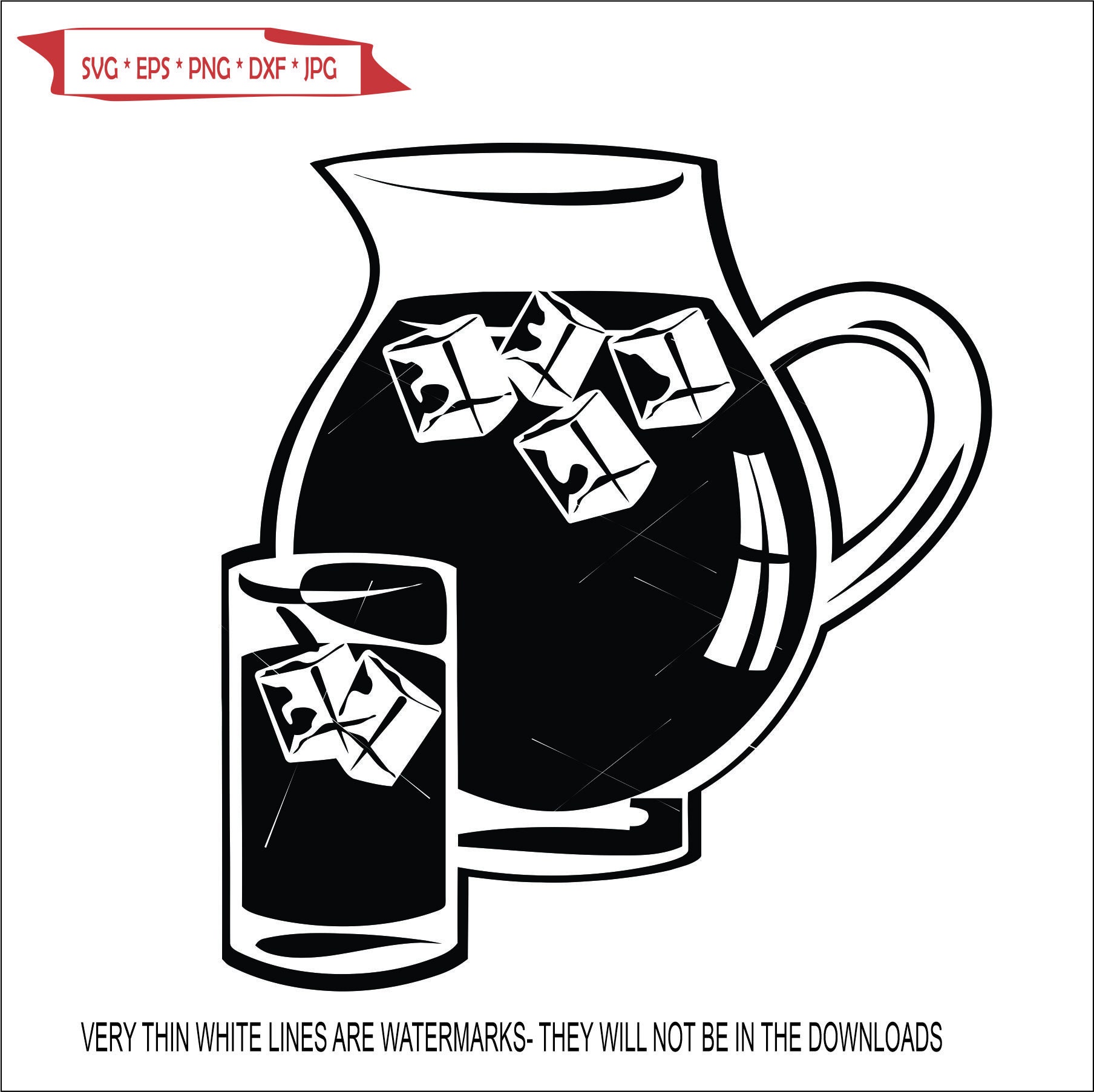 Glass Ice Tea Pitcher Ice Cubes Carafe Taste Flavor Beverage Summer ...