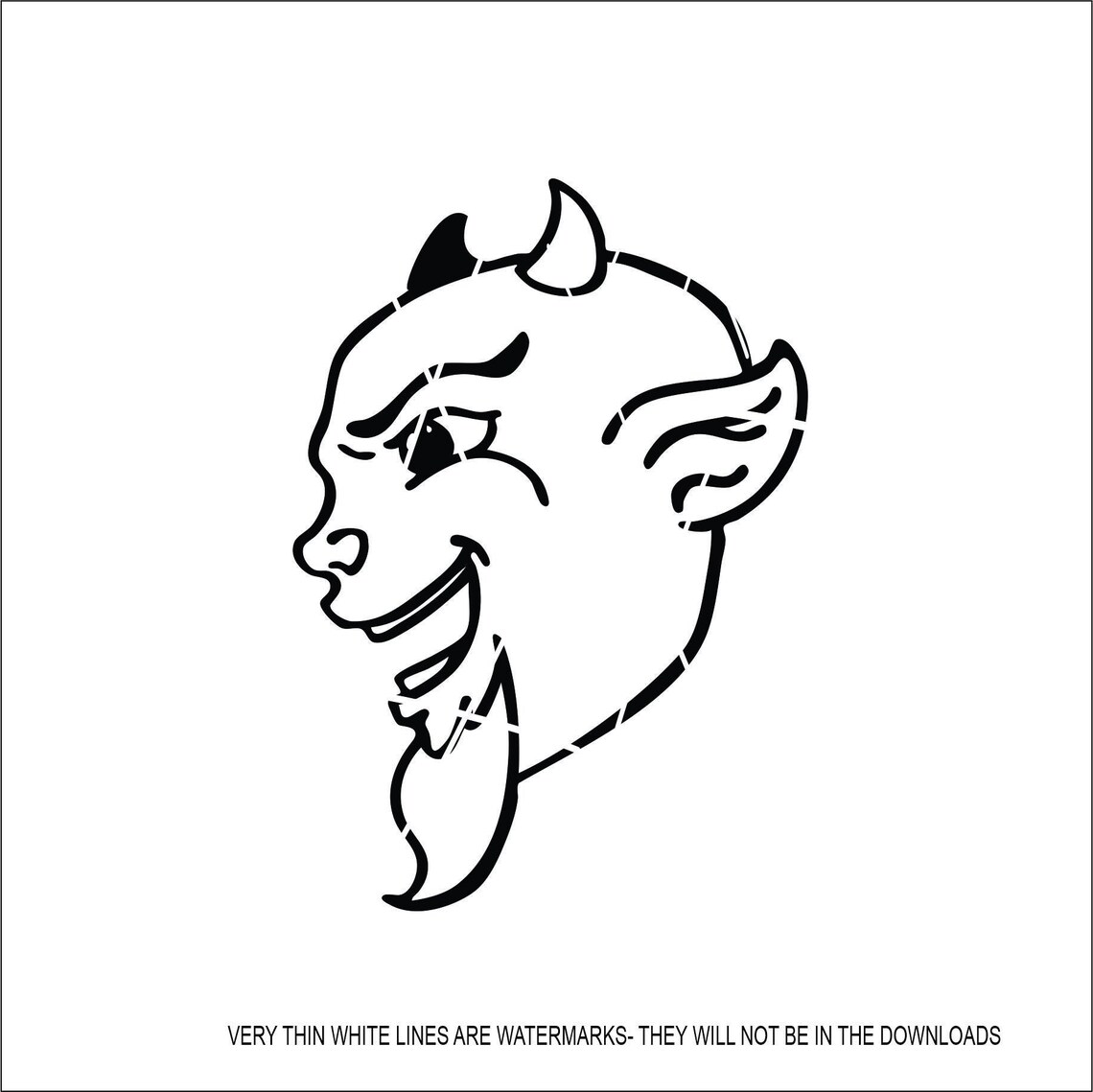 Smiling Devil Face Profile Evil Look Lucifer Satan Temptation - Etsy