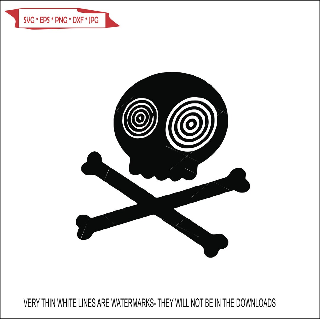 Skull Head Orbit Circle Eyes Crossbone Bone Black Silhouette Cut Design ...