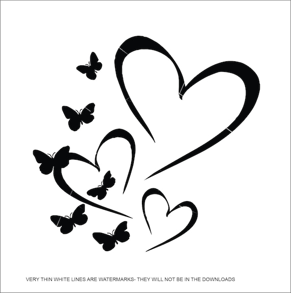 Cluster Butterflies Trail 3 Heart Fluttering Wings small to | Etsy