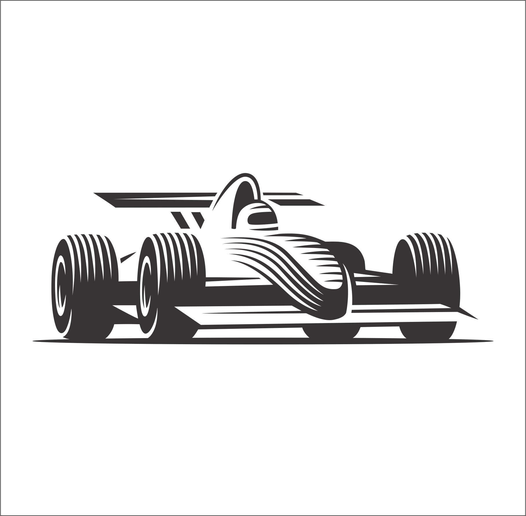 Black And White Race Cars Clip Art