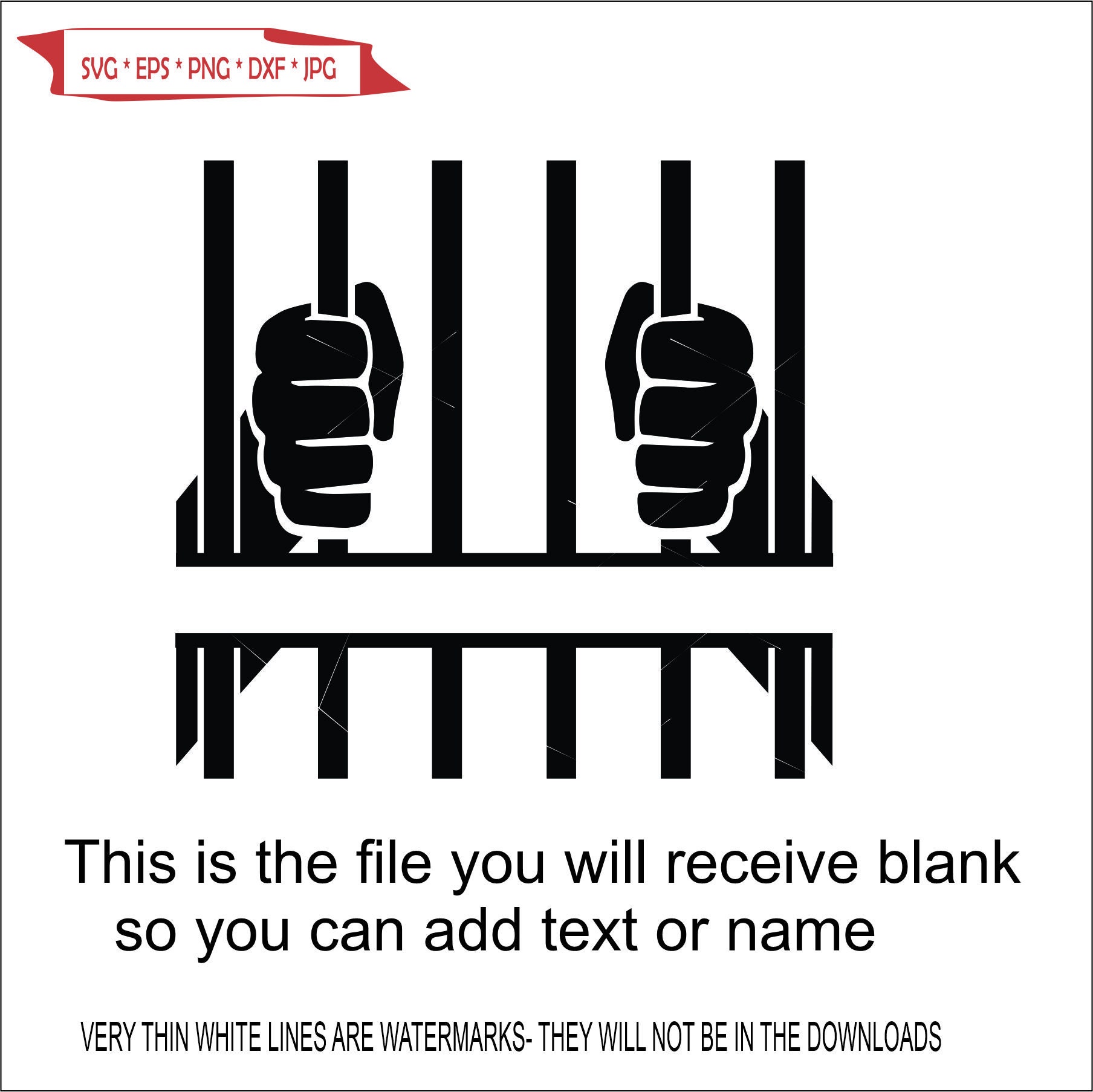 Monogram Behind Bars Lock up Text Confine Prison Criminals | Etsy