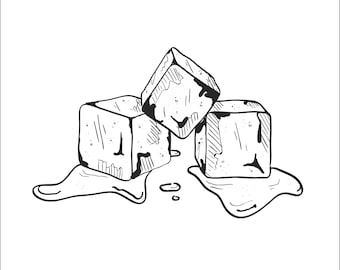Melting Ice Cube Decals - Etsy