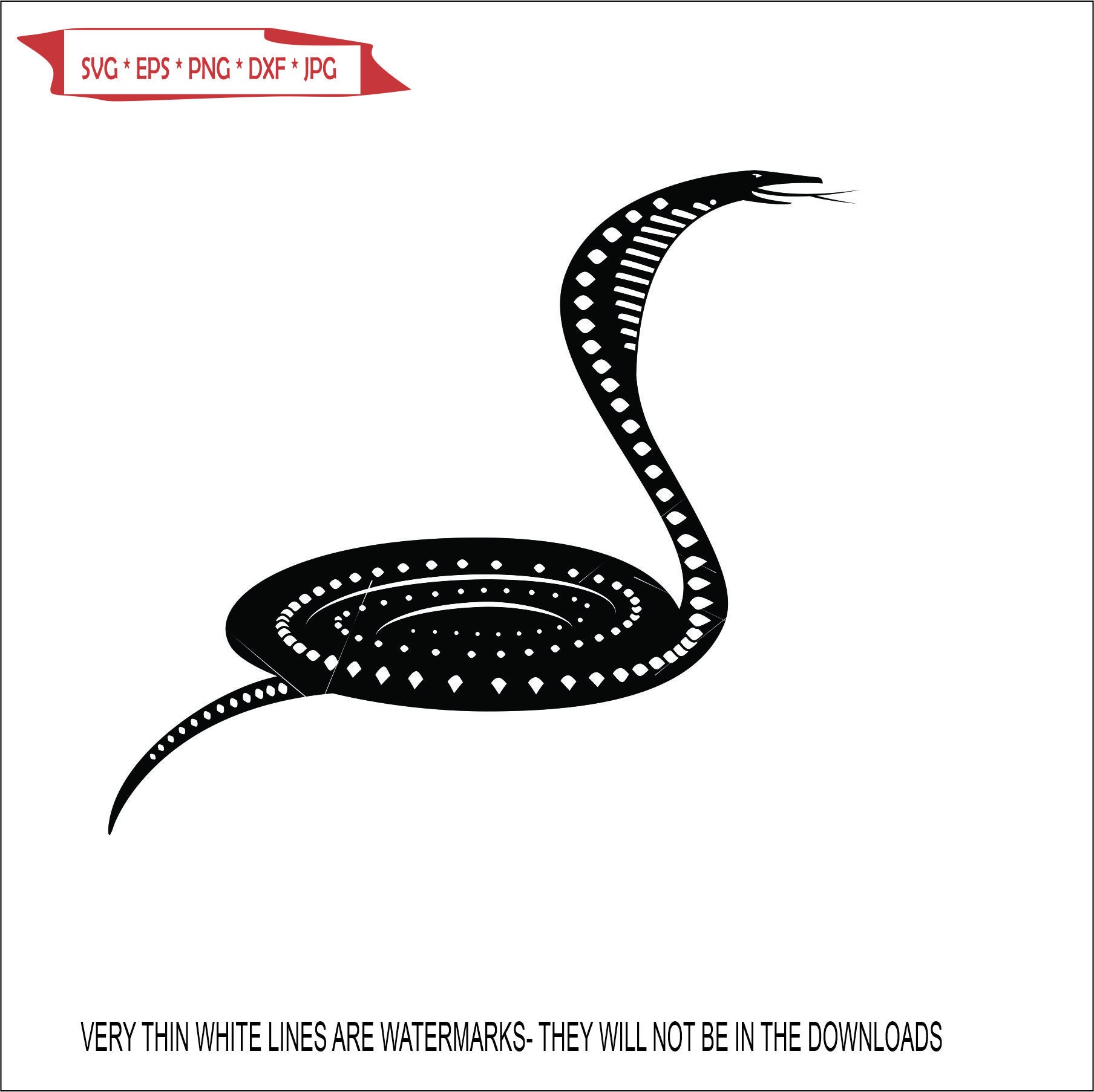 Coiled Snake Silhouette