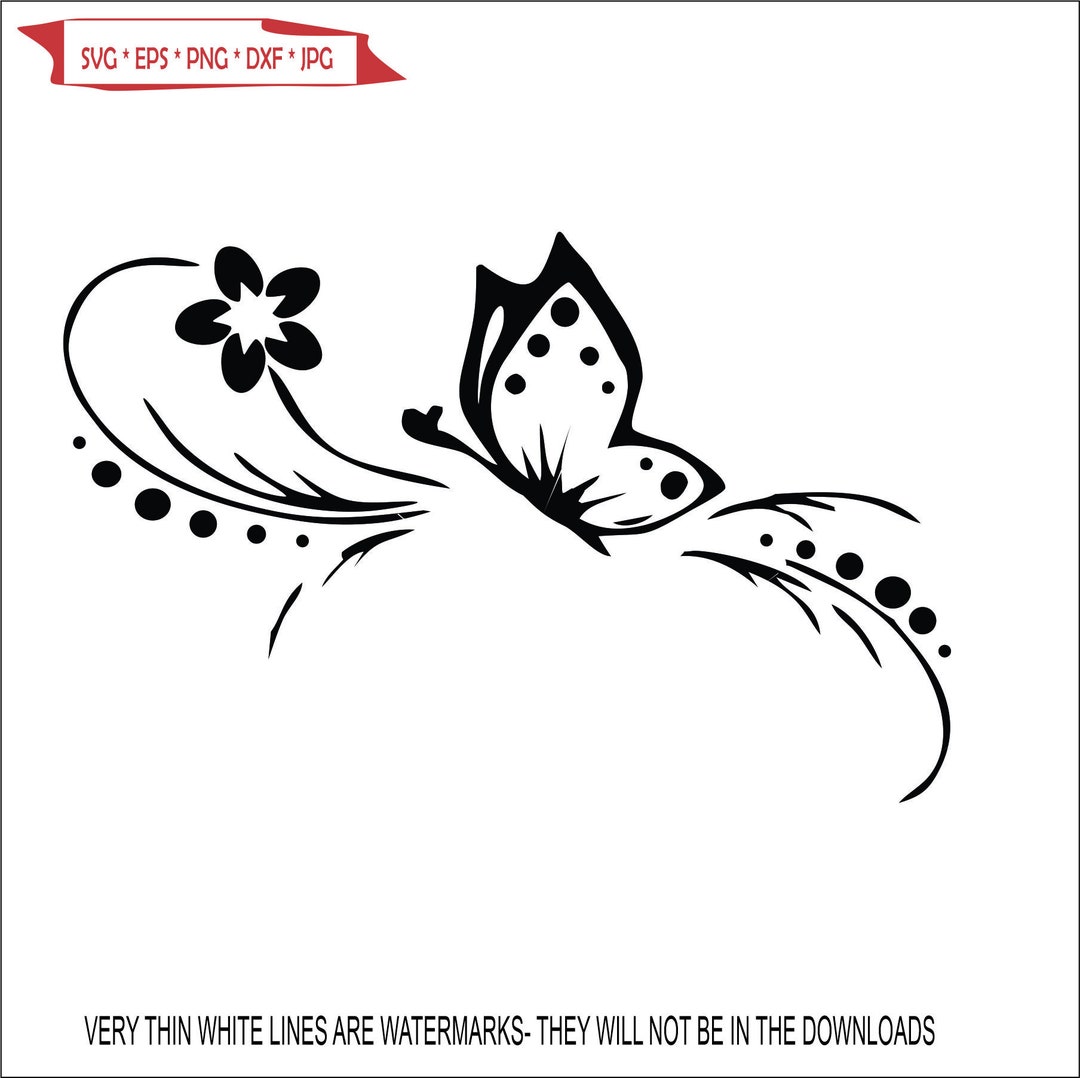 Butterfly Swirl Design Tiny Flower Flight Insects Fluttering Moths SVG ...