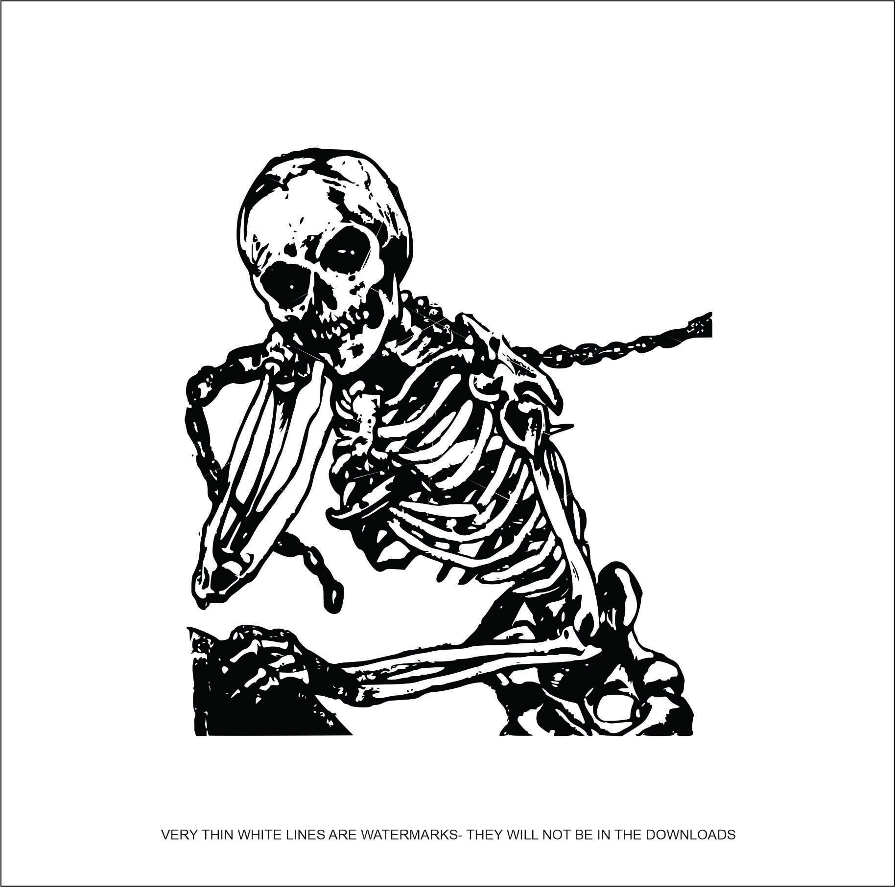 Skeleton Body Hands Holding Chain Skeletal Cranium Skull Head - Etsy UK