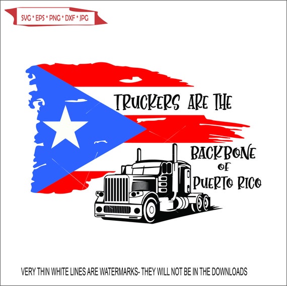 Puerto Rico Flag Semi Truck Truckers Backbone of Tractor Cab | Etsy