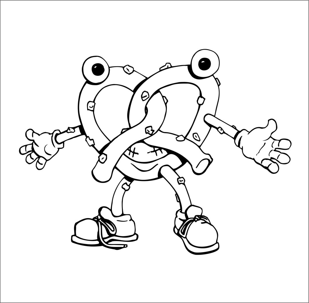 Pretzel Man Cartoon Pretzel With Arms Legs Bug Eyes * Cut Sign Image ...