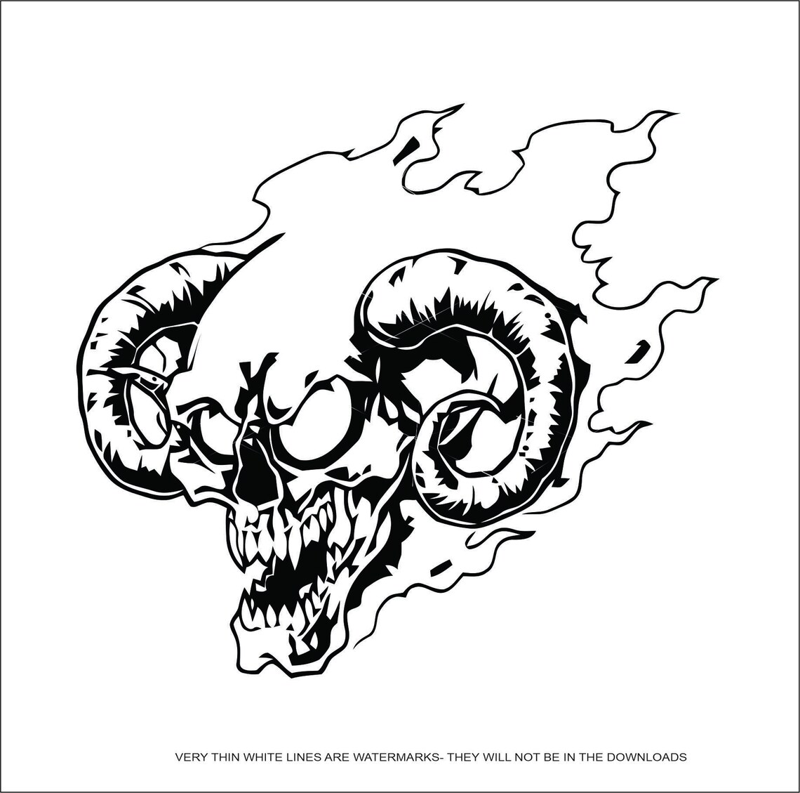 Ram Skeleton Skull Shooting Flames Mean Evil Scary Kill Satan - Etsy