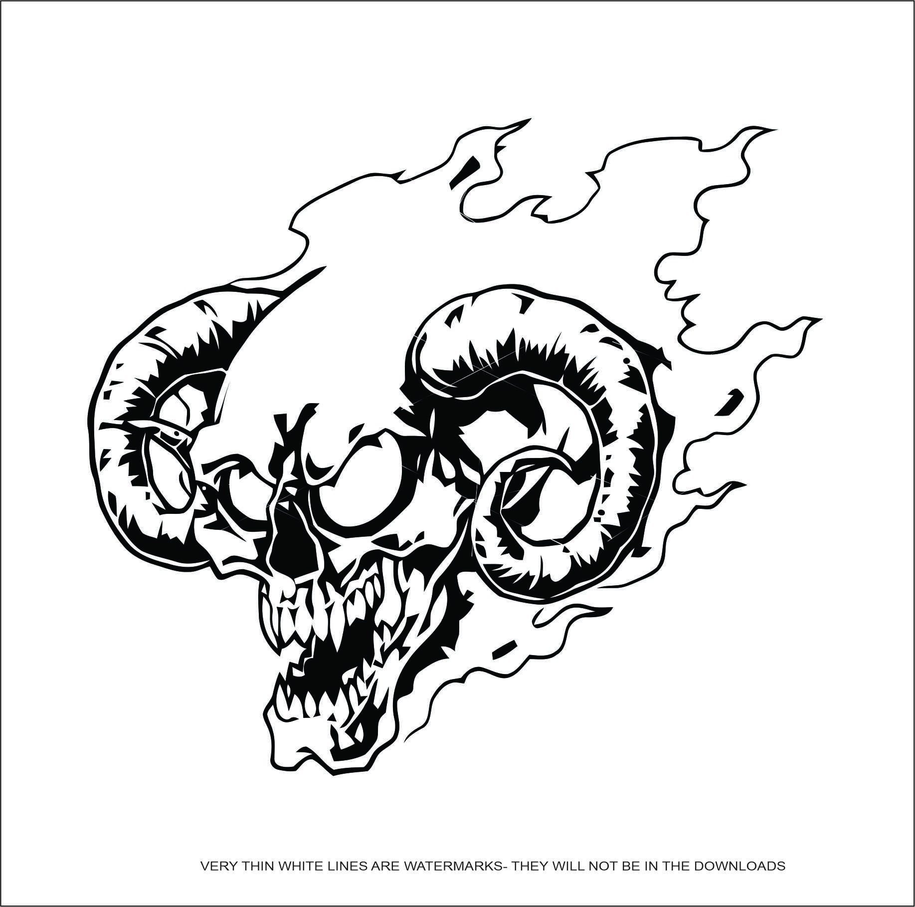 Satanic Rams Head Drawing