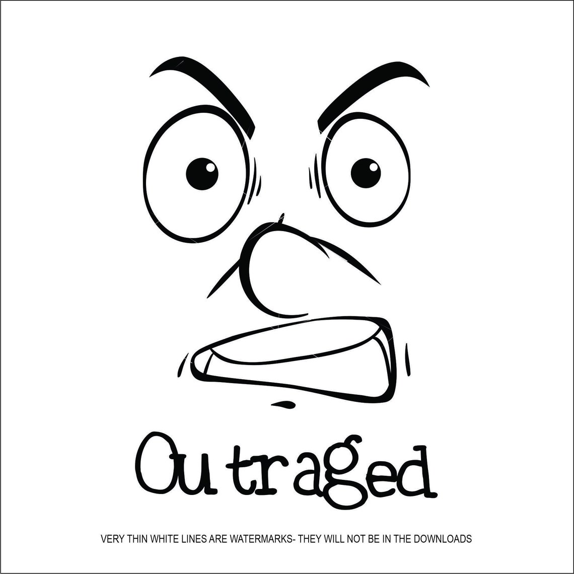 Face Outrage Expression Feeling Mad Anger Scorn Shock Surprise - Etsy