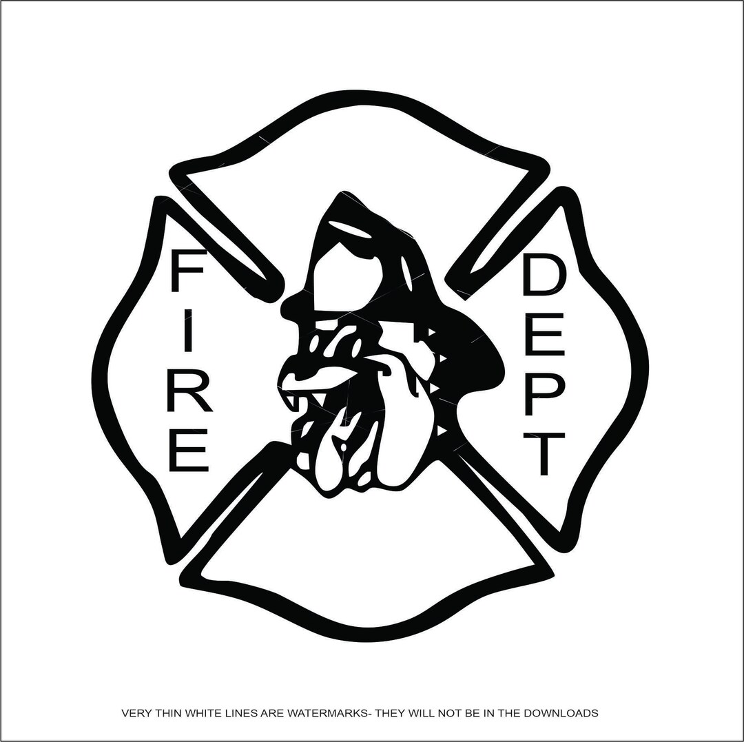Fire Dept Maltese Cross Bull Dog Fireman Bulldog Helmet Firefighter ...