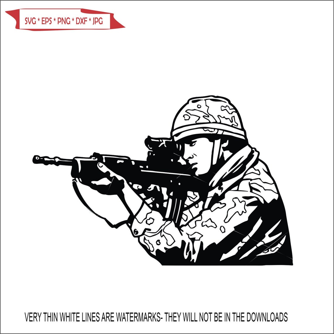 Thank You Rifle Aiming Shoot American Soldier Protected - Etsy