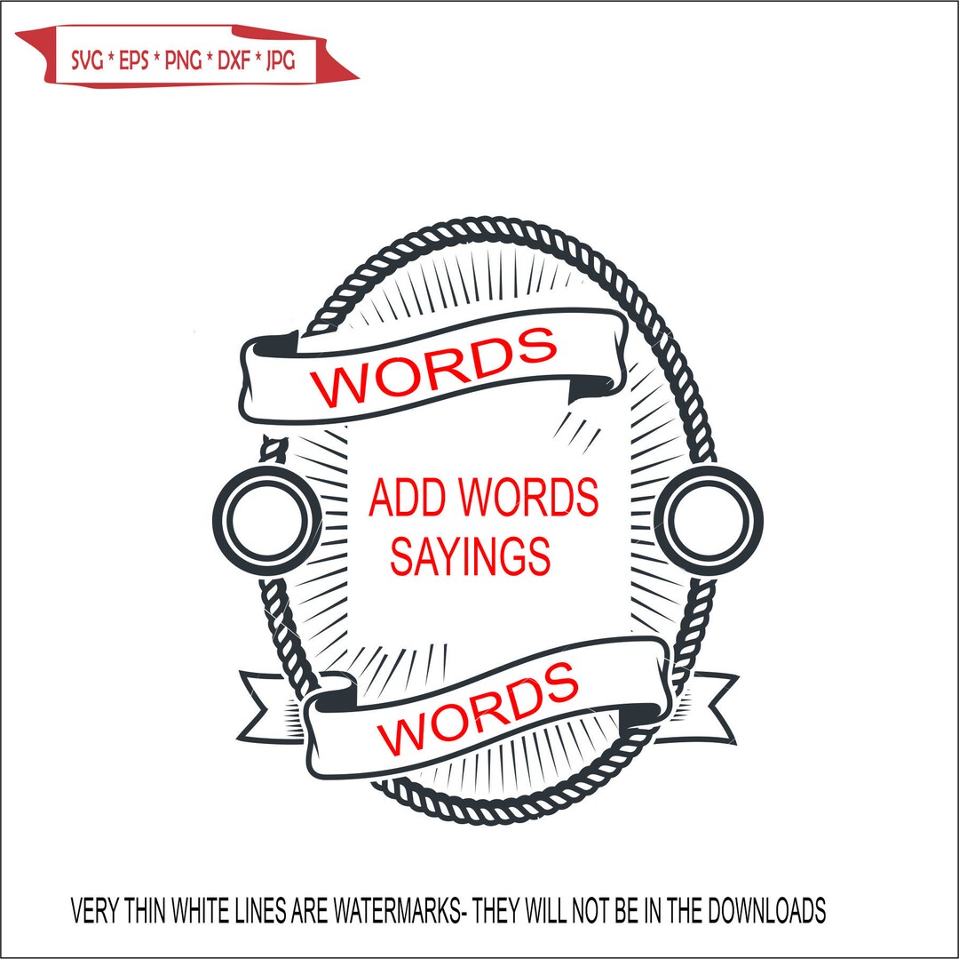 Blank Frame You Fill Rope Logo Sign Label Custom Add Name Words Sayings ...