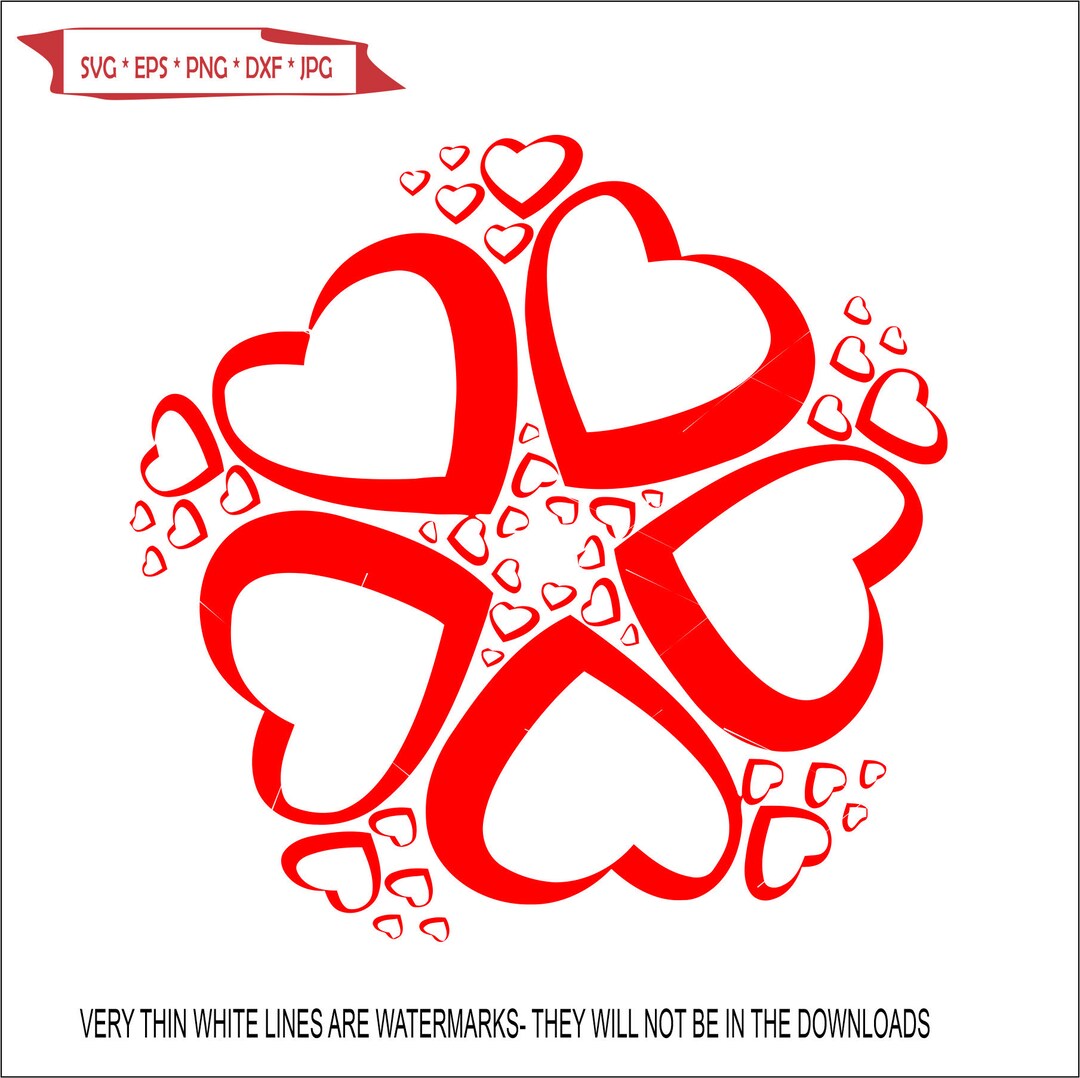 Heart Cluster Romantic Love RED Valentines February 14 Lover Gifts ...