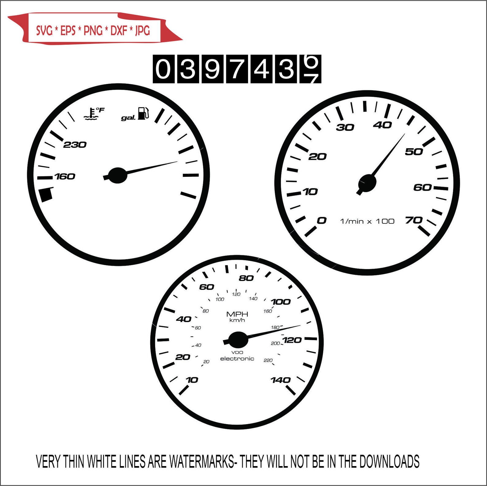 Car 4 Gauges Speedometer Tachometer Odometer Gas Fuel Vehicle - Etsy