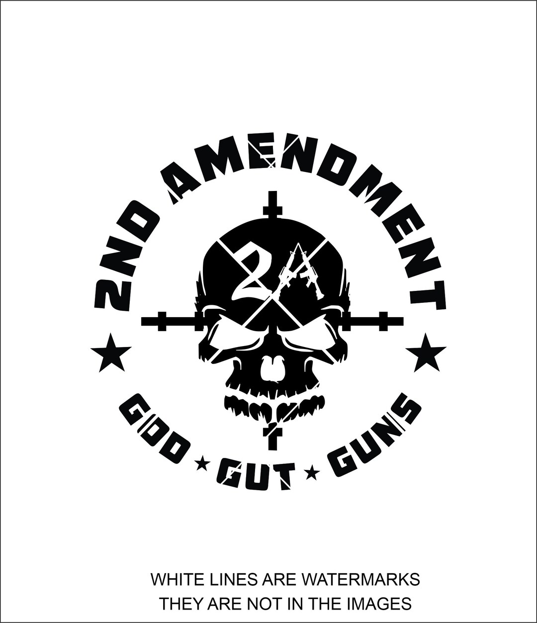 Skull 2nd Amendment God Guns Guts USA Gun Firearm American Weapon ...