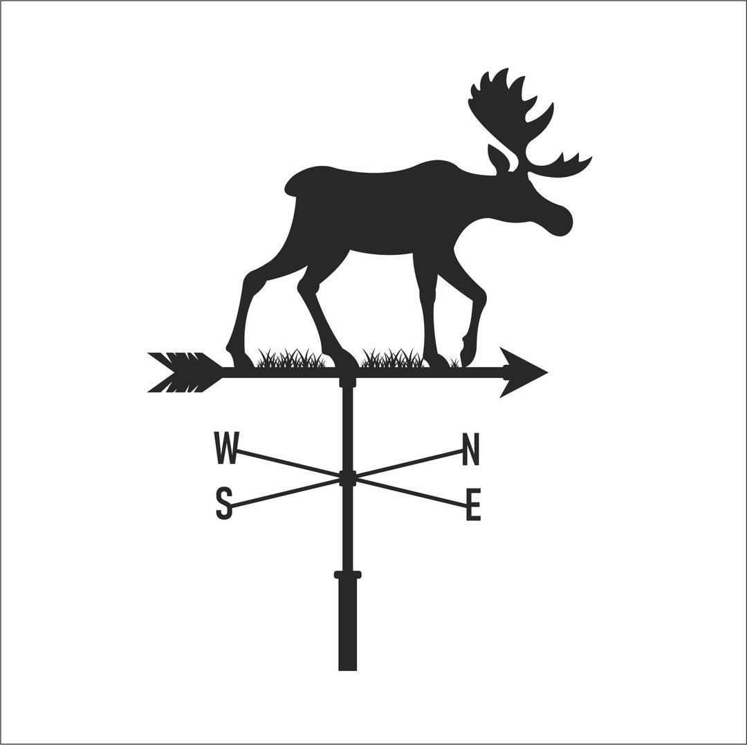 Moose Weather Vane Wind Blowing Weathercock Direction Decoration * Cut ...