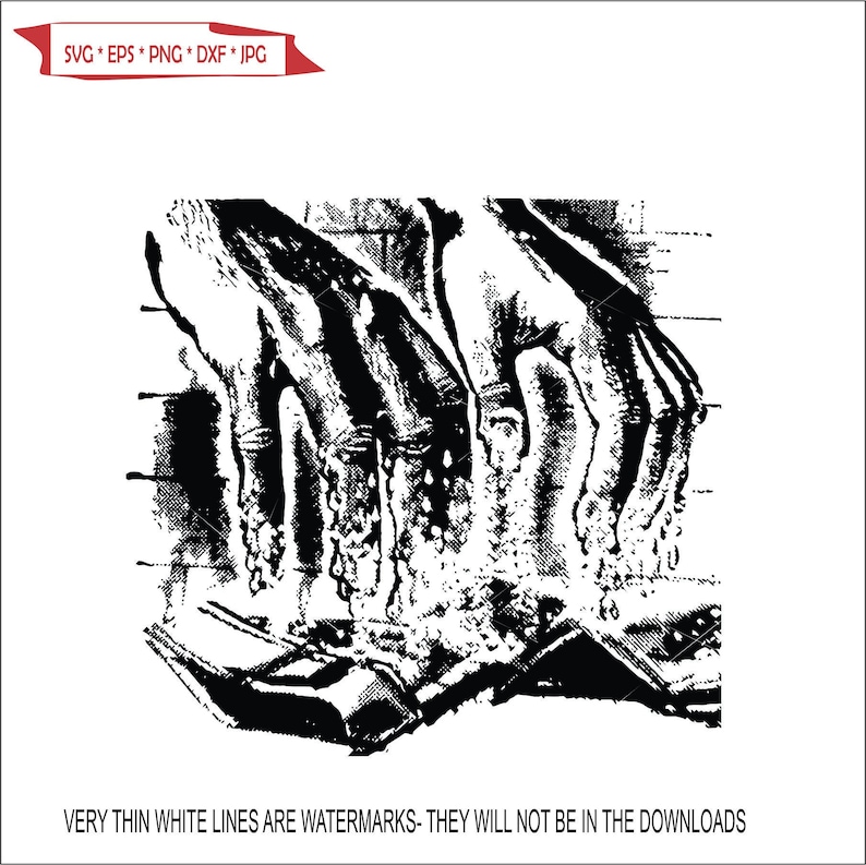 Hands Dripping Nails Messy Knuckles Grab Book Mess Mixing - Etsy