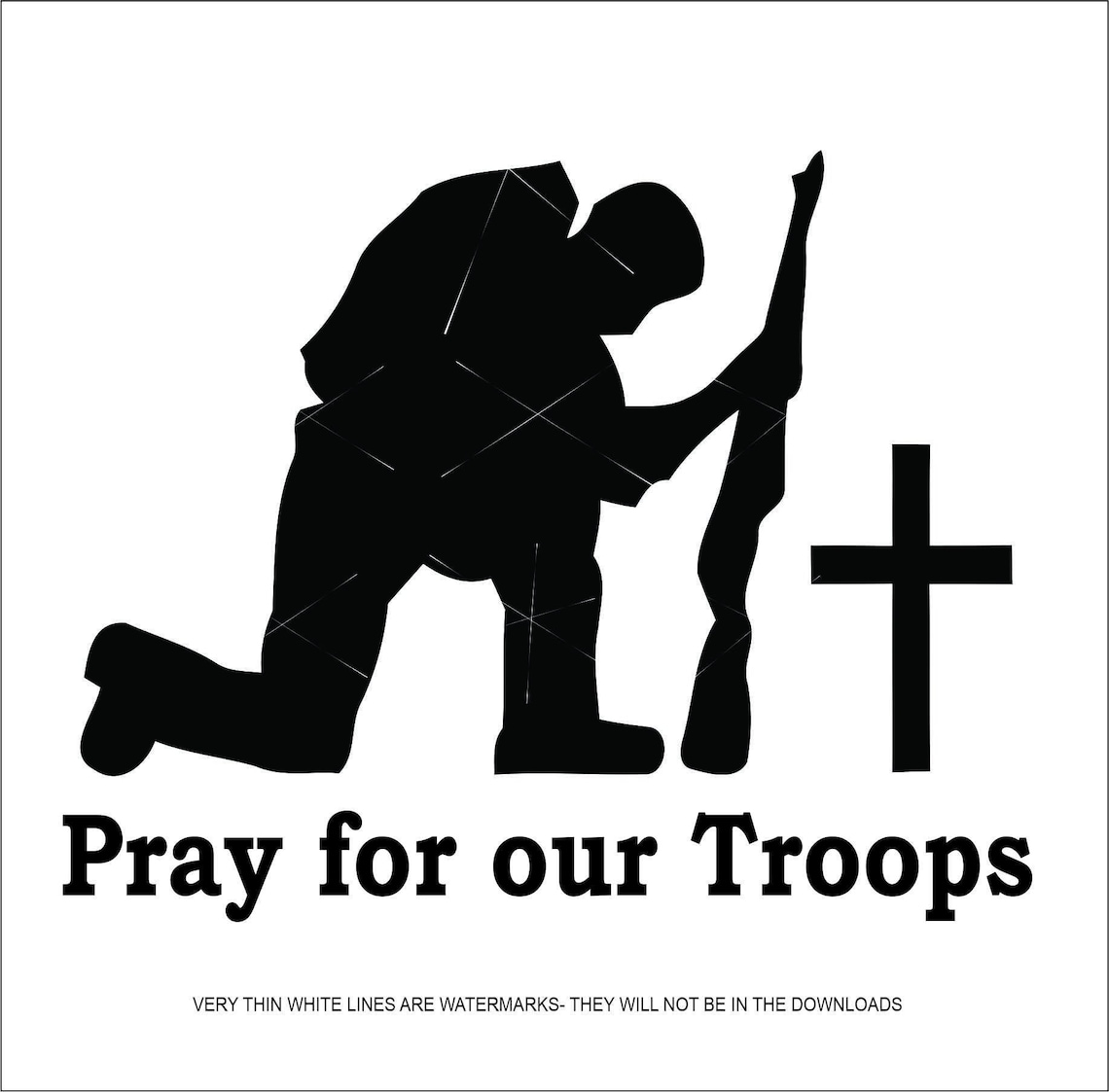 Pray for Our Troops American Soldier Cross Kneel Military - Etsy