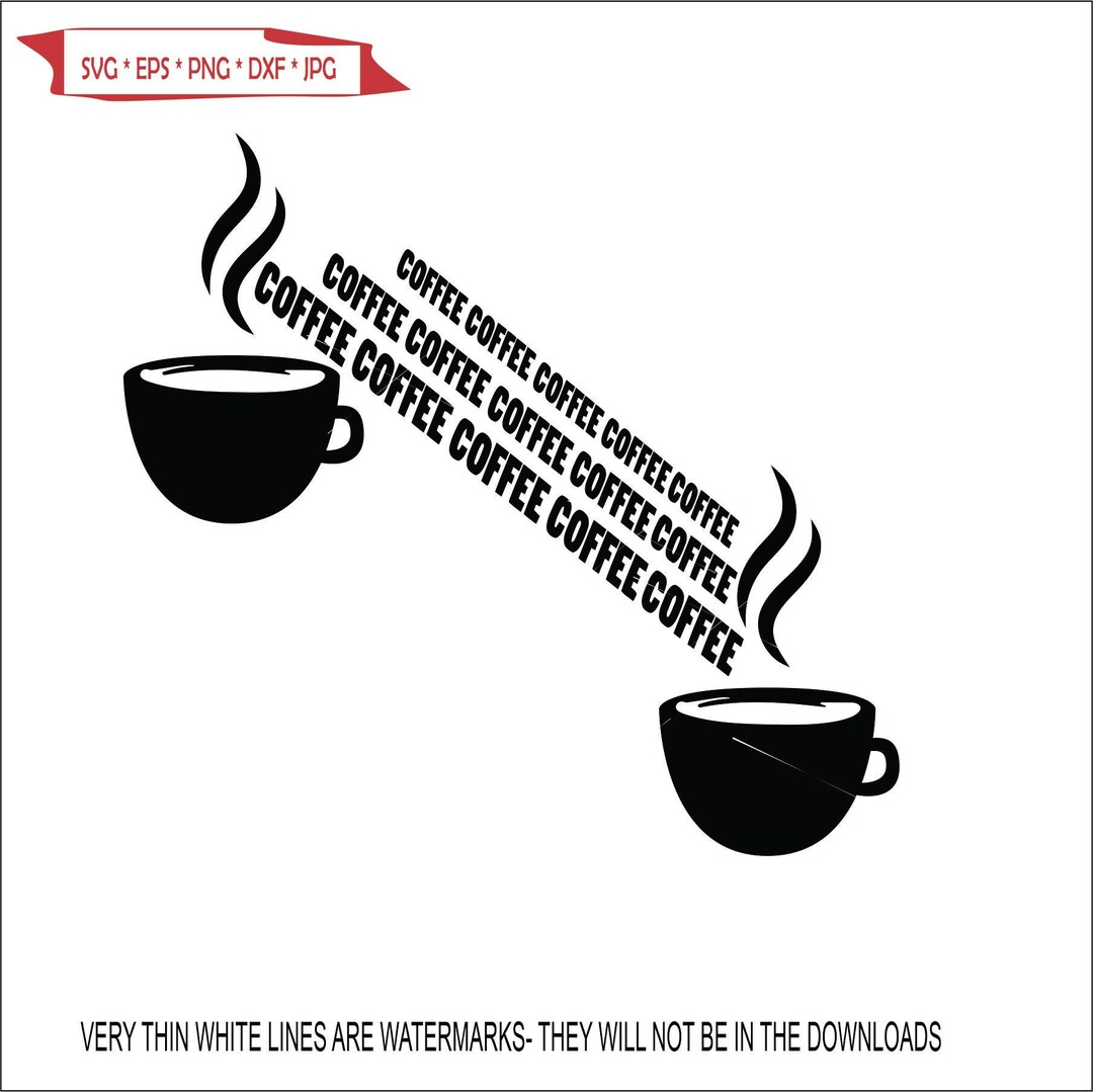 Coffee Repeat Lettering Words Seamless Steaming Cups Love Fresh Brew ...