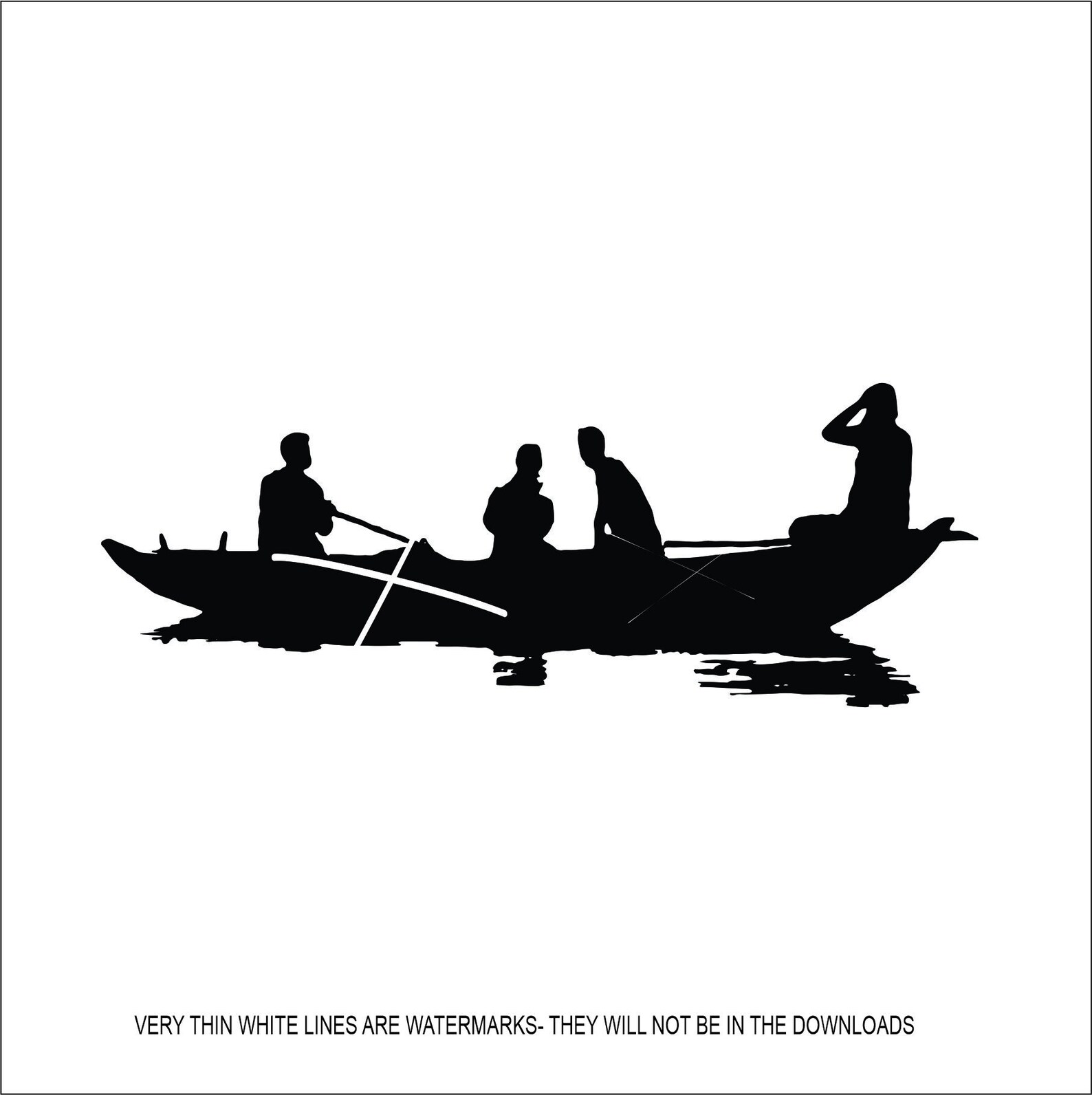 4 Men in Boat Rowing Water River Raft Rafting Ore Row Outdoor Nature ...