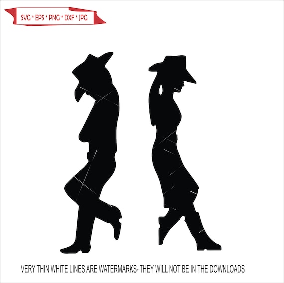 Cowgirl And Cowboy Silhouette