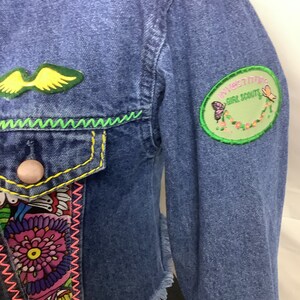 Custom Embroidered Cropped Blue Jean Jacket - Etsy