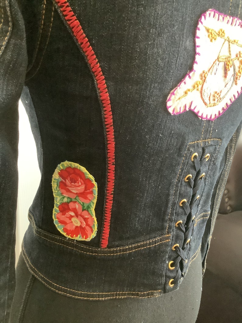 Custom Embroidered Denim Blue Jean Jacket - Etsy