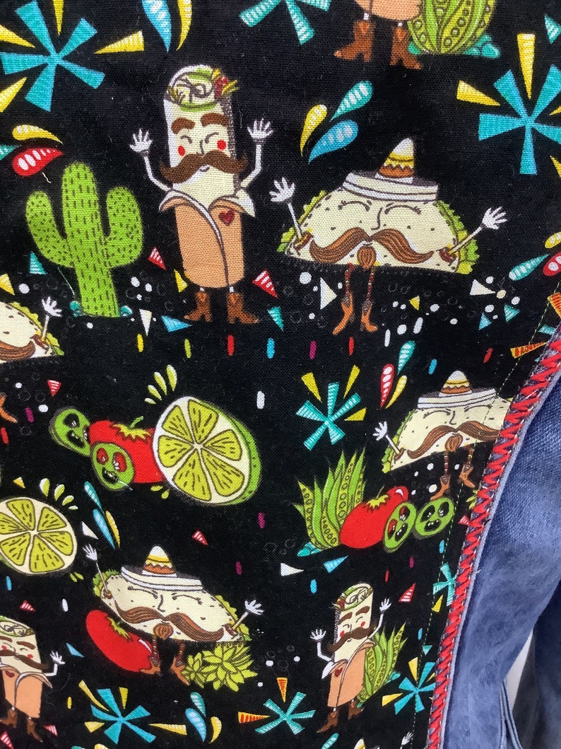 Custom Embroidered Taco Themed Blue Jean Jacket - Etsy