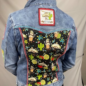 Custom Embroidered Taco Themed Blue Jean Jacket - Etsy