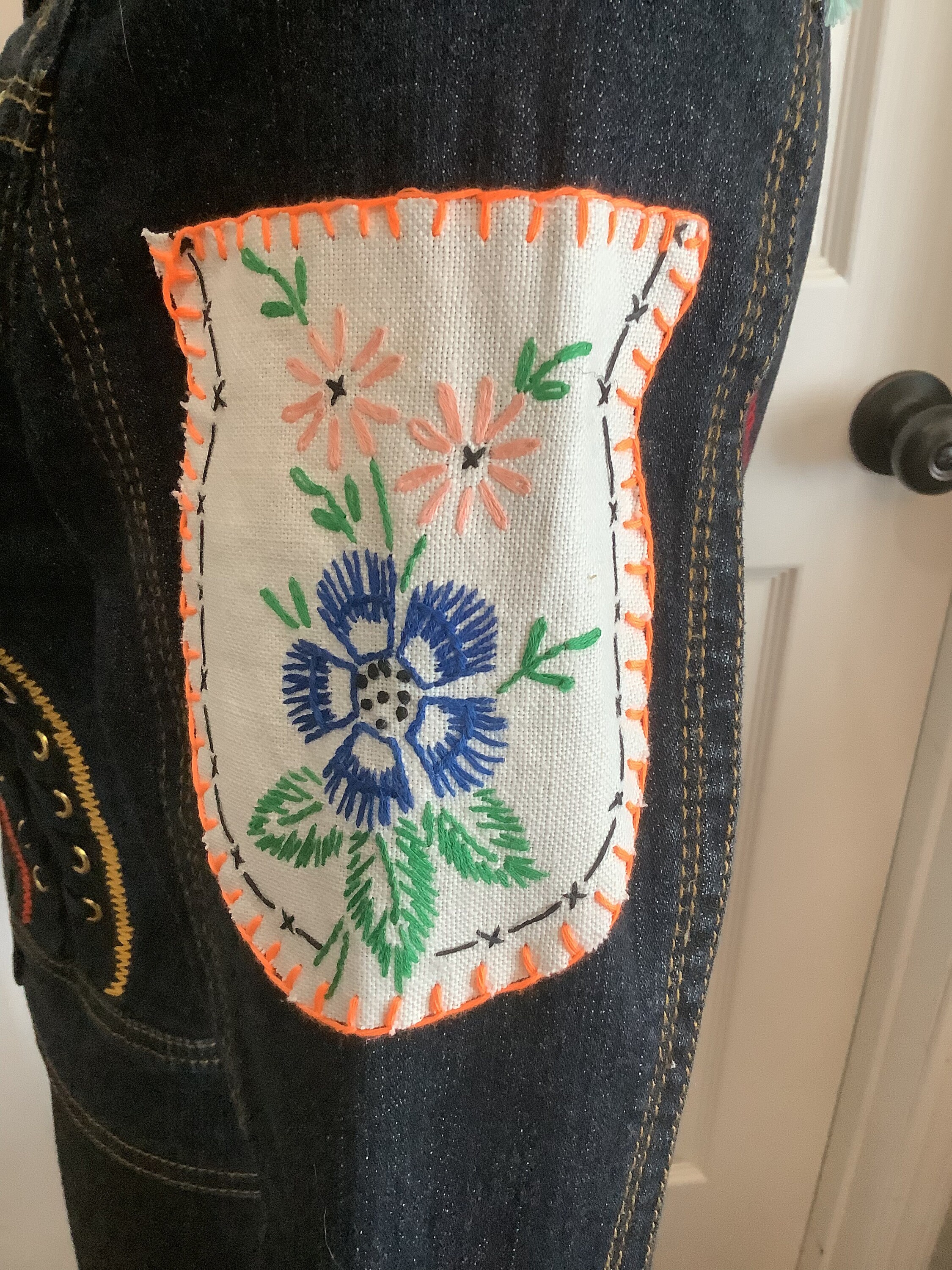 Custom Embroidered Denim Blue Jean Jacket - Etsy