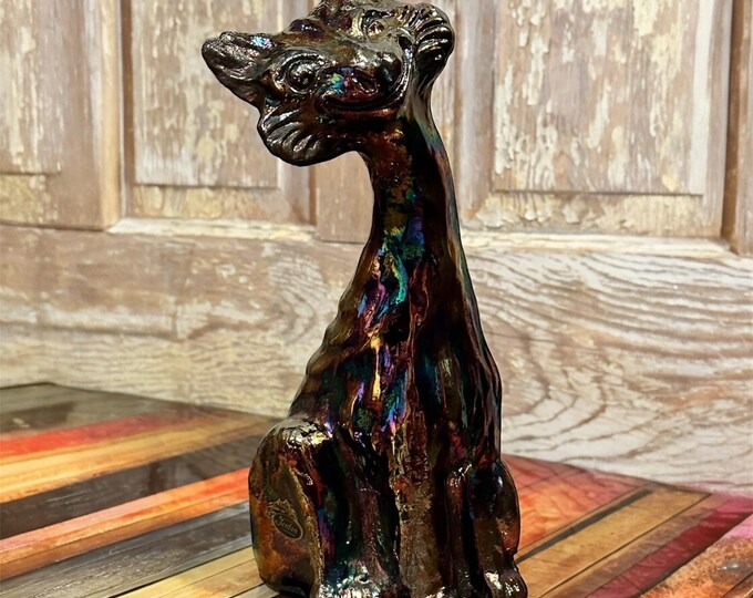 Vintage Fenton Purple Carnival Glass Alley Cat 11” Tall - Etsy
