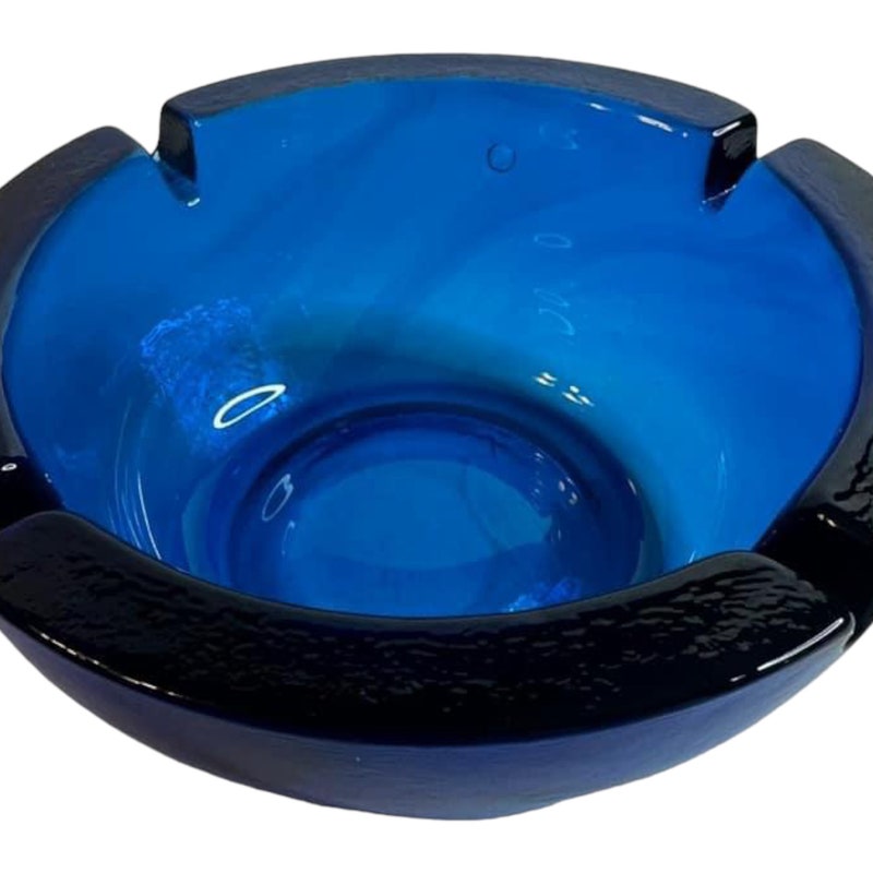 Vintage Blue Ashtray - Etsy