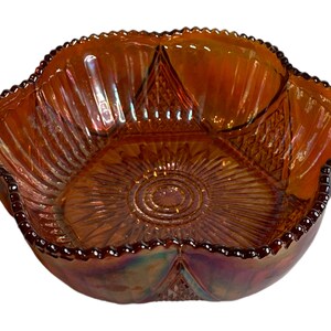 Sowerby Carnival Glass Bowl Hobstar and Cut Triangles - Etsy