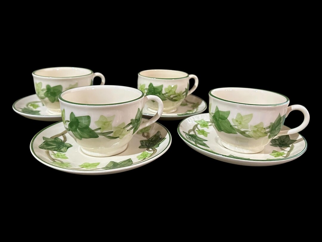 Set of 4 Franciscan Ivy Cups and Saucers Plus One Extra Saucer - Etsy